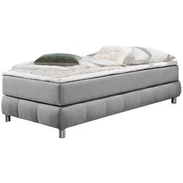 Home Affaire Boxspringbett &raquo;Salo&laquo; Ohne Kopfteil, inkl. Topper, auch in &Uuml;berl&auml;nge 220 cm grau Struktur, Liegefl&auml;che B/L: 90cm x 200cm, Gewicht bis: 120