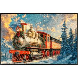 wash+dry by Kleen-Tex Fu&szlig;matte &raquo;Snow Express&laquo; rechteckig 7 mm H&ouml;he waschbar und trocknergeeignet bunt Polyamid B : 50cm 1 Stk., 7mm, L: 75cm