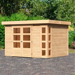 Karibu Gartenhaus &raquo;Nordsee 5&laquo; beige Holzwerkstoff ohne Fu&szlig;boden, ohne Dacheindeckung