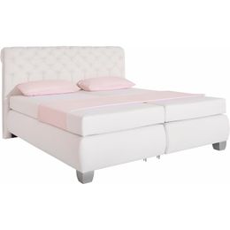 Hapo Boxspringbett wei&szlig; Spiegelfl&auml;chen der Oberseite der Unterfederung und die Ober- und Unterseite der Obermatratze sind jeweils mit einem 