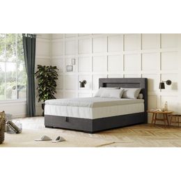 COTTA Boxbett &raquo;Kelly&laquo; ausgestattet mit LED-Licht, inkl. Bettkasten grau 100% Polyester Flachgewebe LEINENOPTIK, Liegefl&auml;che B/L: 120cm x 200cm, H3, 5-