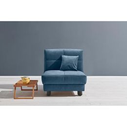 ell+ell ell + ell Schlafsofa &raquo;Tilda&laquo; Breite 85 cm, inkl. 1 Zierkissen blau 100% Polyester B/H/T: 85cm x 90cm x 100cm, Flachgewebe, Kaltschaum, ohne 