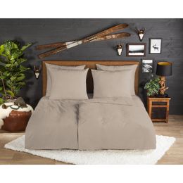 Good Morning Bettw&auml;sche &raquo;Flanel Uni&laquo; 2 Stk. Flanell, Biber, Baumwolle, Winter, Warm, Rei&szlig;verschluss, Einfarbig Uni beige Flanell, Obermaterial: 100% 