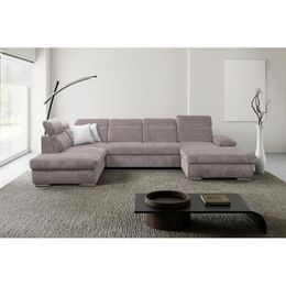 WERK2 Wohnlandschaft &raquo;Cordoba inkl. Bett, Bettkasten & Kopfteilfunktion, Breite 359 cm&laquo; bequem, komfortable Wellenunterfederung, inkl. Schlaffunktion,