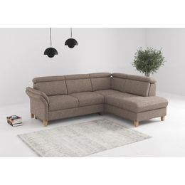 OTTO home Ecksofa &raquo;Glendale, L-Form&laquo; inkl. Kopfteilverstellung, wahlweise mit Vorziehsitz und Bettkasten braun 100% Polyester B/H/T: 247cm x 84cm x 