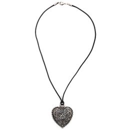 Firetti Damen Kette mit Anh&auml;nger &raquo;Herz, gro&szlig;, liebevoll&laquo; schwarz Metall Polyester, L: 49