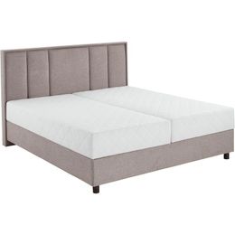 ATLANTIC HOME COLLECTION Boxbett &raquo;ARLA&laquo; mit Taschen-Federkernmatratze und Bettkasten beige Struktur flausch, Liegefl&auml;che B/L: 160cm x 200cm, H2 + H2, 