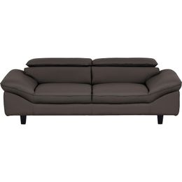 Home Affaire 3-Sitzer &raquo;Pilot&laquo; Big-Sofa mit Kopfteilverstellung braun B/H/T: 218cm x 108cm, Leder PAMPAS
