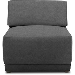 DOMO collection Sofaelement &raquo;800007&laquo; R&uuml;ckenkissen aufstellbar, unendlich erweiterbar grau 100% Polyester Feinstruktur, Mit R&uuml;ckenkissen