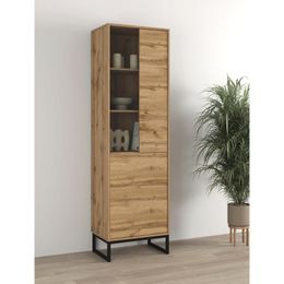 OTTO home Vitrine &raquo;Loft, H&ouml;he 180 cm, moderne Standvitrine mit 2 T&uuml;ren, Metallkufen&laquo; Hochschrank mit viel Stauraum, Glast&uuml;r und verstellbaren 