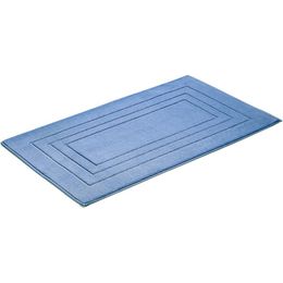 Vossen Badematte &raquo;Feeling&laquo; H&ouml;he 10 mm fu&szlig;bodenheizungsgeeignet blau Baumwolle rechteckig (60cm x 100cm ), 1 Stk.