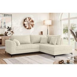 OTTO home Ecksofa &raquo;LEEVKE Design-Sofa mit Ottomane rechts/links bestellbar, Breite 232 cm&laquo; in vielen modernen Farben erh&auml;ltlich, belastbar bis 480 kg 