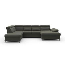 Sit & More sit&more Wohnlandschaft &raquo;Cabrio U-Form, B: 359 cm, mit Sitztiefen-, Arm- & Kopfteilverstellung&laquo; 3 Nierenkissen, Federkern, optional Schlaffunktion und