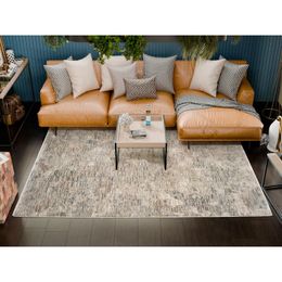 OCI DIE TEPPICHMARKE Teppich &raquo;OMEN GRID, auch in quadratischer Form&laquo; rechteckig 6 mm H&ouml;he Design Kurzflor Teppich, leichter Glanz, mit Fransen, 