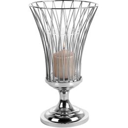 Fink Windlicht &raquo;ALLEGRA&laquo; Kerzenhalter aus Edelstahl und Glas silber Edelstahl, Glas B/H/T: 43cm