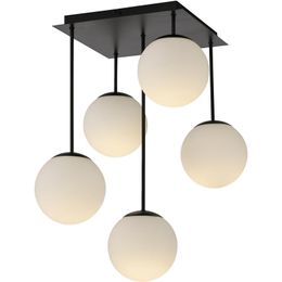 OTTO home Deckenleuchte &raquo;Nellin&laquo; E14 Deckenlampe mit gro&szlig;en Glaskugeln, amberfarben oder opal matt wei&szlig; schwarz 5, &Oslash; 16cm H: 59cm