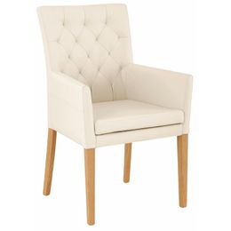 Home Affaire Esszimmerstuhl &raquo;Colorado&laquo; () mit Massivholzgestell beige Holzwerkstoff B/H/T: 60cm x 94,5cm x 60cm, Kunstleder, Beine Eiche