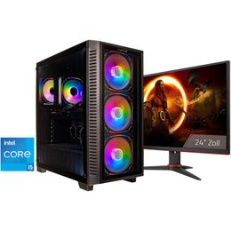 Captiva Gaming-PC-Komplettsystem &raquo;Highend Gaming I95-210 TFT Bundle&laquo; 60,5 &prime;&prime; Intel Core i5 Nvidia 32 GB RAM 1.000 GB SSD Windows 11 Home 64-bit