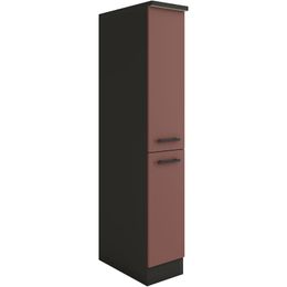 Optifit Apothekerschrank &raquo;Palma&laquo; Breite 30 cm, H&ouml;he 174,4 cm, 2 Ausz&uuml;ge, 5 Ablagen rot Holzwerkstoff anthrazit, B/H/T: 30cm x 174,4cm x 60cm, 