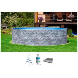 my POOL BWT Rundpool &raquo;STONE 1&laquo; Steindekor, in verschiedenen Gr&ouml;&szlig;en grau &Oslash;/B/H/L: 300cm x Breite x H&ouml;he 90cm x L&auml;nge, 6.000 l
