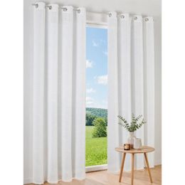 Kutti Vorhang &raquo;Tilda&laquo; &Ouml;sen 1 Stk. tlg. eingewebte Streifen, lichtfilternd Polyester 225cm, &Ouml;sen, 140cm