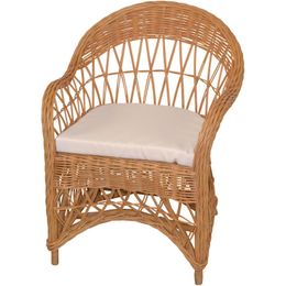 HOFMANN LIVING AND MORE Relaxsessel Handgeflochten gelb Bezug 100% Polyester B/H/T: 65cm x 85cm x 65cm