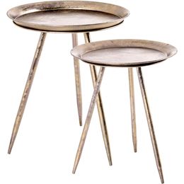 Beistelltisch HAKU, B:38cm H:47cm T:38cm, braun, Wohnzimmer, Tische, "Sofatisch, Wohnzimmertisch", rund - aus Metall Kupfer - &Oslash;/H 38/47 cm