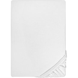 Biberna Spannbettlaken &raquo;Samy&laquo; hochwertiges Jersey-Elasthan f&uuml;r Topper geeignet wei&szlig; Jersey-Elasthan, Obermaterial: 95% Baumwolle, 5% Elasthan 1 Stk., Jersey-