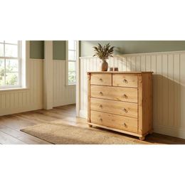 OTTO home Schubkastenkommode &raquo;Tessin&laquo; aus massiver, FSC zertifizierter Kiefer, mit 5 Schubladen beige B/H/T: 90cm x 88cm x 38cm, 5 Stk., Kiefer