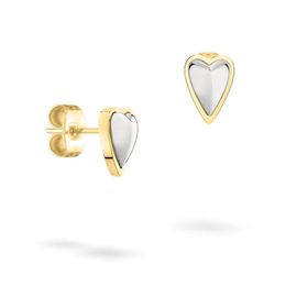 Liebeskind Berlin Damen Paar Ohrstecker &raquo;Metal Heart, Herz&laquo; gold Edelstahl