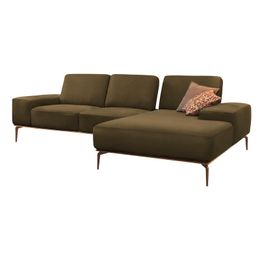 W.Schillig Ecksofa &raquo;run, Designsofa mit tollem Sitzkomfort, bequem, L-Form&laquo; mit Holzsockel, F&uuml;&szlig;e in Bronze pulverbeschichtet, Breite 279 cm gr&uuml;n 