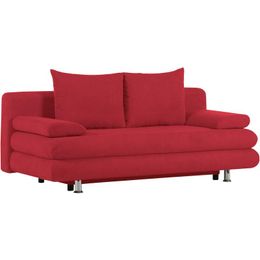 GUTMANN FACTORY Schlafsofa rot 100% Polyester B/H/T: 196cm x 74cm x 90cm, Flachgewebe