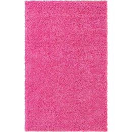 MyFlair Hochflor-Teppich &raquo;Shaggy Shag, LAGERR&Auml;UMUNG&laquo; rechteckig 38 mm H&ouml;he gewebt, Uni Farben, ideal im Wohnzimmer & Schlafzimmer pink Polypropylen (PP) B : 