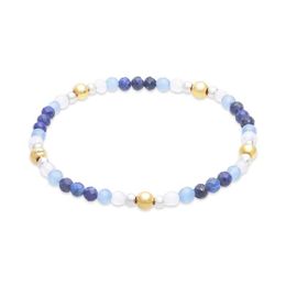 s.Oliver Damen s.Oliver Armband &raquo;Colorful Beads&laquo; mit Quarz, Aquamarin, Lapislazuli-Imitat, Amethyst, Agate, Aventurin 18cm, Edelstahl