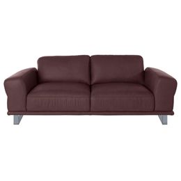 W.Schillig 2,5-Sitzer &raquo;montanaa elegant & edel, bequem, Federkernunterfederung&laquo; mit Metallkufen in Silber matt, Breite 212 cm braun B/H/T: 212cm x 