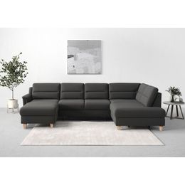 Sit & More sit&more Wohnlandschaft &raquo;Far&ouml; U-Form&laquo; inklusive Federkern, wahlweise mit Schlaffunktion und Bettkasten grau B/H/T: 325cm x 90cm x 187cm, Luxus-