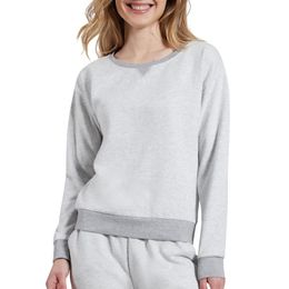 Tom Tailor Damen Tom Tailor Sweatshirt &raquo;Manila&laquo;, bequem, leicht, weich, Baumwollmix, Langarm, Rundhalsausschnitt wei&szlig; 36 (S)