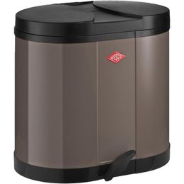 Wesco M&uuml;lltrennsystem &raquo;&Ouml;kosammler 170 (Beta)&laquo; 2 Beh&auml;lter mit Kunststoffeinsatz, Deckel und Fu&szlig;tritt aus Kunststoff, Bodenring braun Kunststoff, 