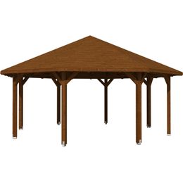 Skan Holz Holzpavillon SKANHOLZ, braun, Garten, Pavillons, "Nice 4", Leimholz, 546 x 546 cm