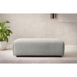 LeGer Home by Lena Gercke Hocker &raquo;PIARA, Cord, Polsterhocker mit Kedernaht&laquo; zur Serie PIARA, rechteckig, schwarze F&uuml;&szlig;e, bequemer Sitzkomfort grau 100%