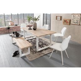 Home Affaire Esstisch &raquo;Tristan&laquo; mit Baumkante wei&szlig; B/H/T: 180cm x 77cm x 90cm