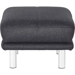 Trendmanufaktur Hocker &raquo;Cecilia II, modern und elegant, B/T 66/66cm&laquo; grau Struktur fein (100% Polyester);Microfaser Vintage (100% Polyester);Struktur 