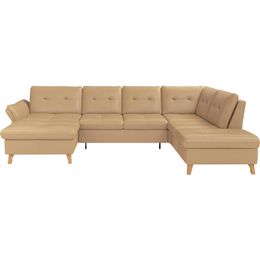 Sit & More sit&more Wohnlandschaft &raquo;G&ouml;teborg&laquo; inkl. Sitztiefenverstellung, wahlweise mit Bettfunktion & Bettkasten braun B/H/T: 327cm x 90cm x 226cm, NaturLEDER 