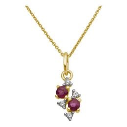 Firetti Damen Kettenanh&auml;nger &raquo;Schmuck Geschenk Gold 375 Halsschmuck Anh&auml;nger Fantasie&laquo; mit Rubin - mit Brillanten gold 0,04 P2 = erkennbare 