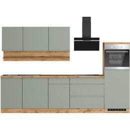 KOCHSTATION K&uuml;chenzeile &raquo;KS-Virginia,neu in verbesserter Ausf&uuml;hrung&laquo; Arbeitsplatte 38 mm stark, Stauraum, Softclose, Breite 300 cm, Soft-Close, 