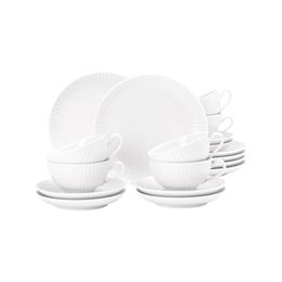 Seltmann Weiden Geschirr-Set "Teeservice Amina 18er Set", 18, wei&szlig;, Geschirr-Sets, Sp&uuml;lmaschinenfest, Mikrowellensicher, Ofenfest