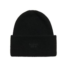 Superdry Damen Beanie &raquo;SOFT RIB KNIT BEANIE HAT&laquo; aus Seide, bequeme Passform, unifarbenes Design schwarz Einheitsgr&ouml;&szlig;e