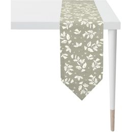 Apelt Tischband &raquo;3625 Christmas Elegance, Jacquardgewebe, Weihnachtsdeko, Weihnachten&laquo; mit gl&auml;nzenden F&auml;den grau Polyester, Viskose B/L: 24cm x 175cm,