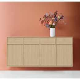 Sideboard &raquo;Mistral, Hochwertig Schrank, h&auml;ngend/stehend montierbar&laquo; mit T&uuml;ren und Schubladen, B: 177 cm, anpassungsbar Designm&ouml;bel wei&szlig; B/H/T: 177cm x