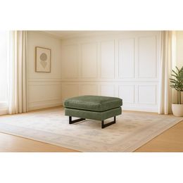 OTTO home Polsterhocker &raquo;Pinto&laquo; mit Keder, Metallf&uuml;&szlig;en und auch in Cord Bezug erh&auml;ltlich gr&uuml;n Luxus-Microfaser in Lederoptik (100% Polyester);Cord (92